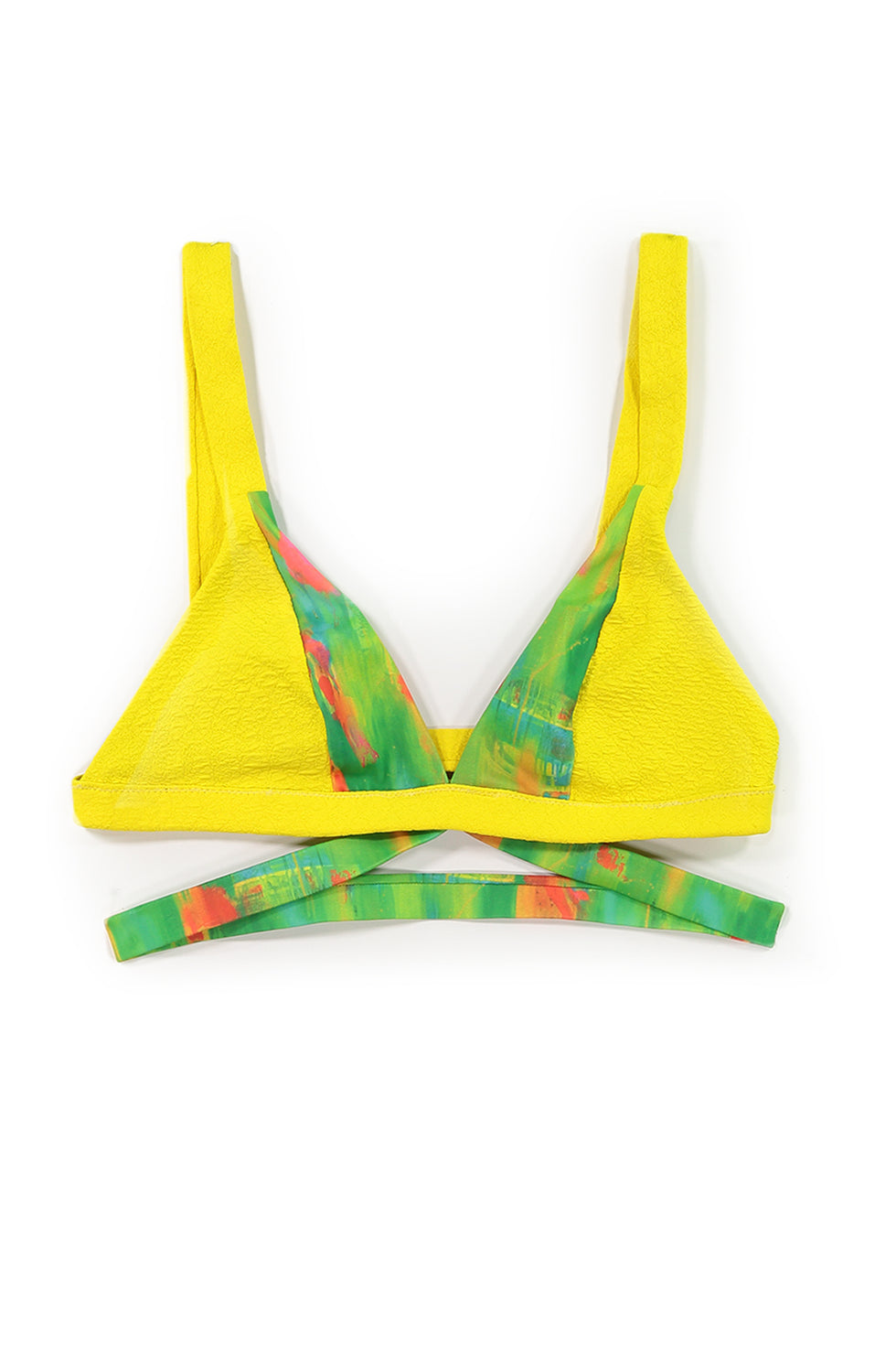 Strappy Ting Bikini Top — Yellow Snakeskin/Shifts – Unify the Ties